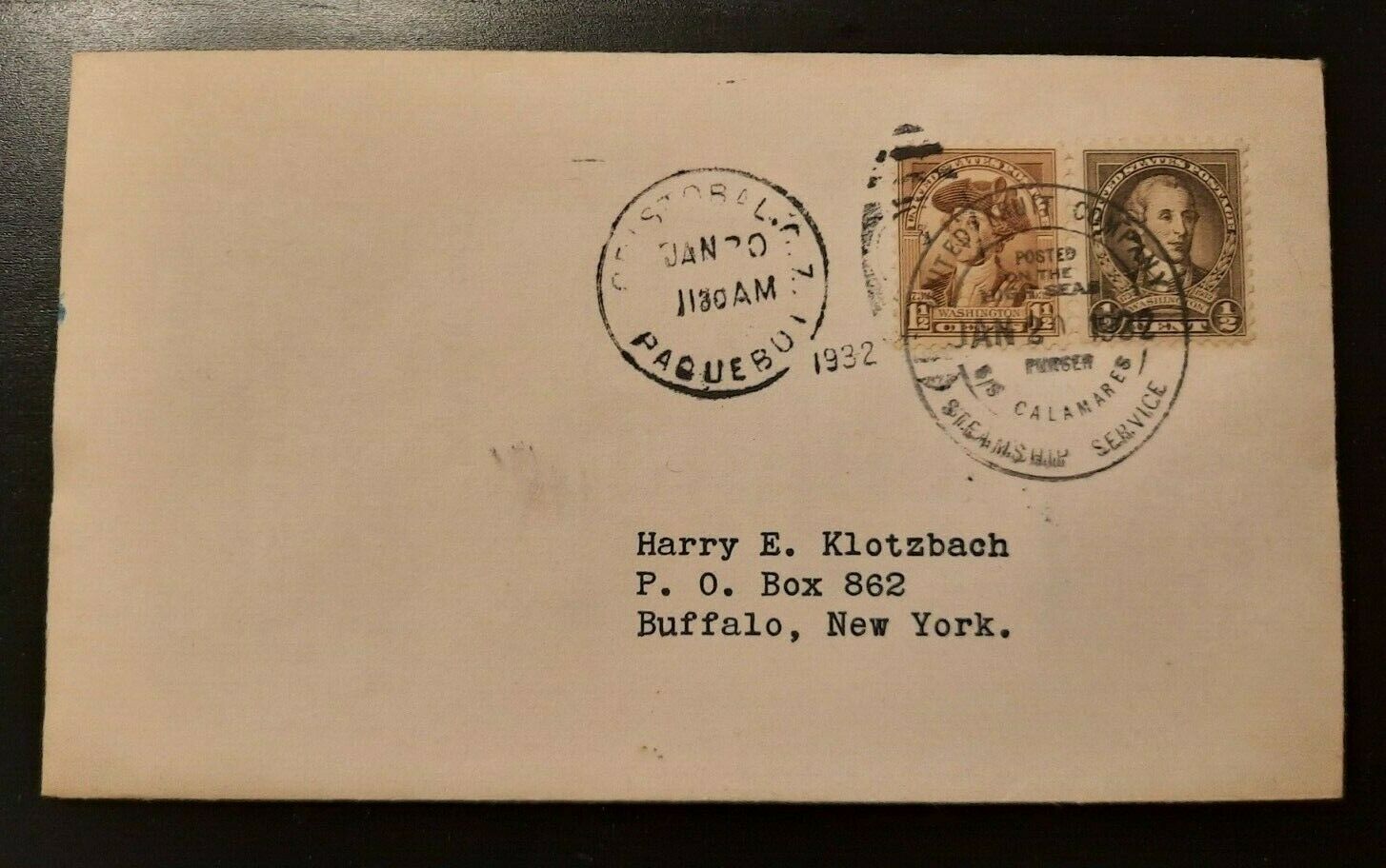 1932 United Fruit Company SS Calamares Cristobal Canal Zone Paquebot ...