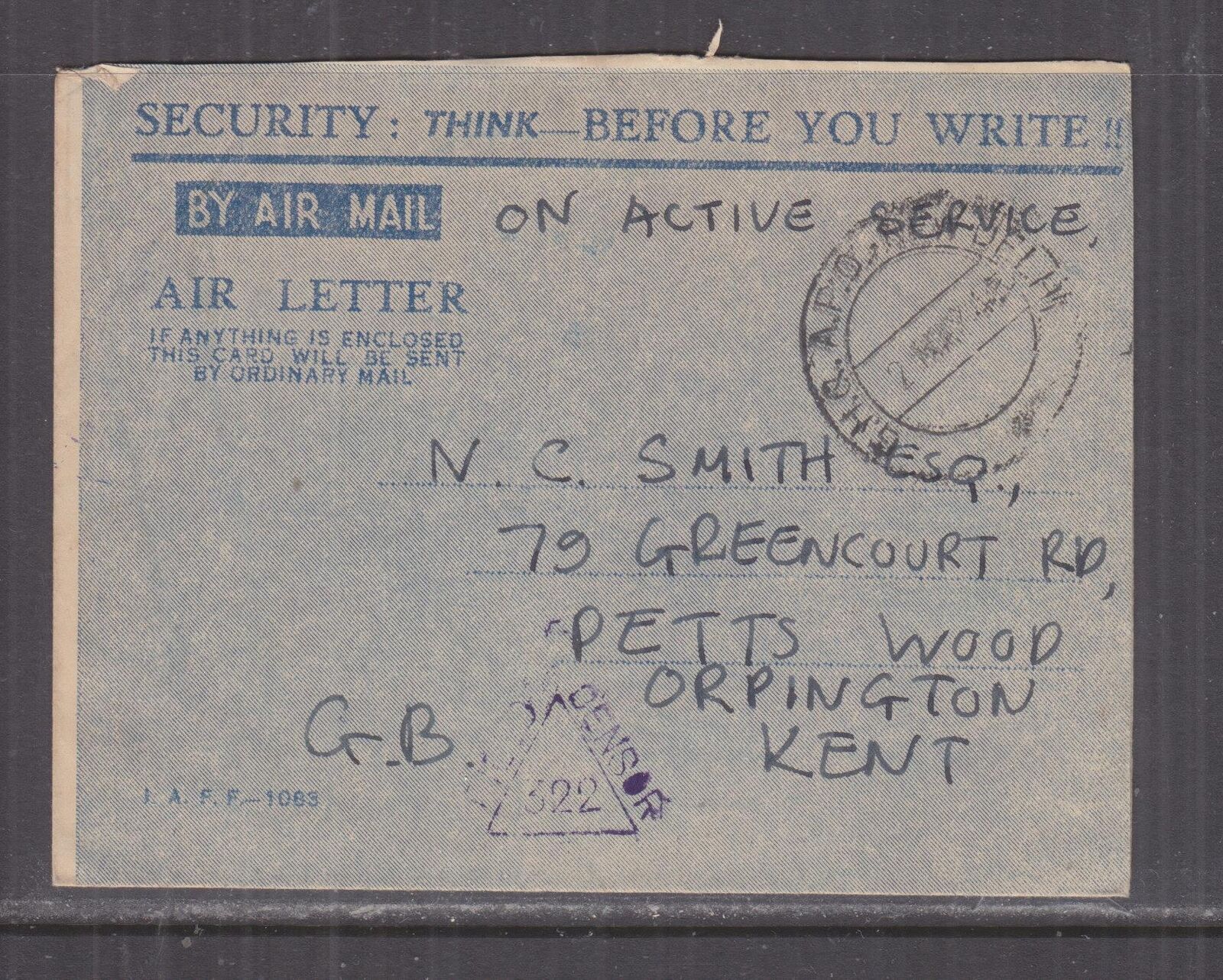 INDIA, 1945 OAS Censored Air Letter, HQ, APO, NEW DELHI to GB. | Asia ...