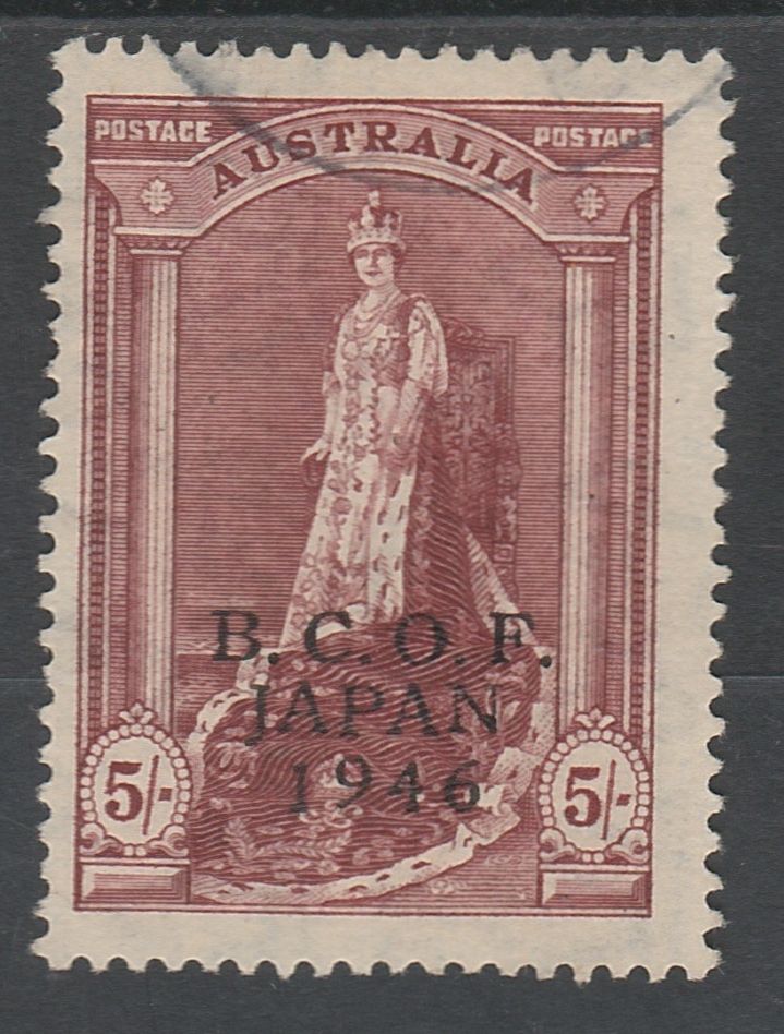 BCOF JAPAN OCCUPATION 1946 ROBES 5/- USED THIN PAPER / HipStamp