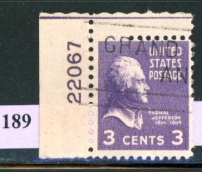 PKStamps - USA - 807 - Used - Plate Number Single #21-189 | United ...