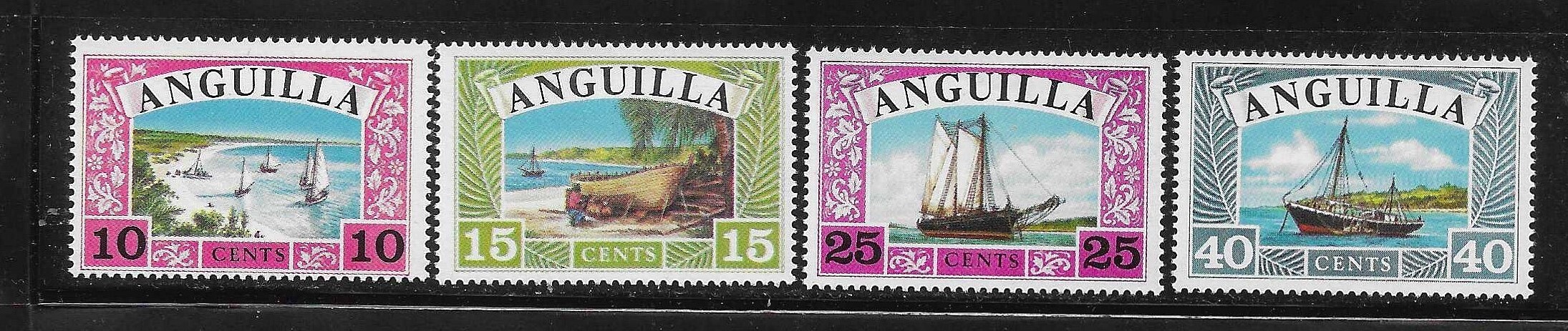 Anguilla 1968 Sailboats Boat Building Yacht Sc 32-35 MNH A3514 ...