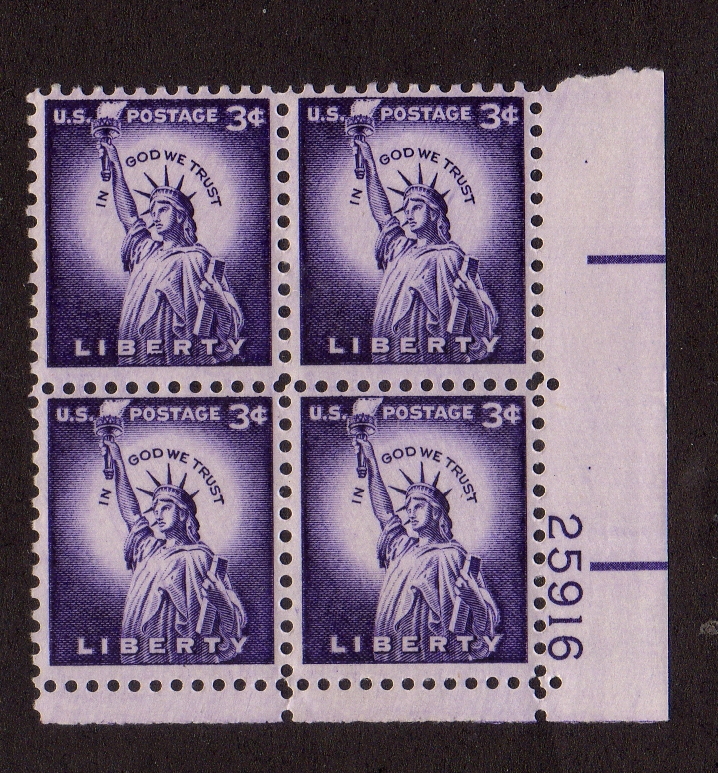 1035c 3c Liberty 25916 LR Plate Block | United States, General Issue ...