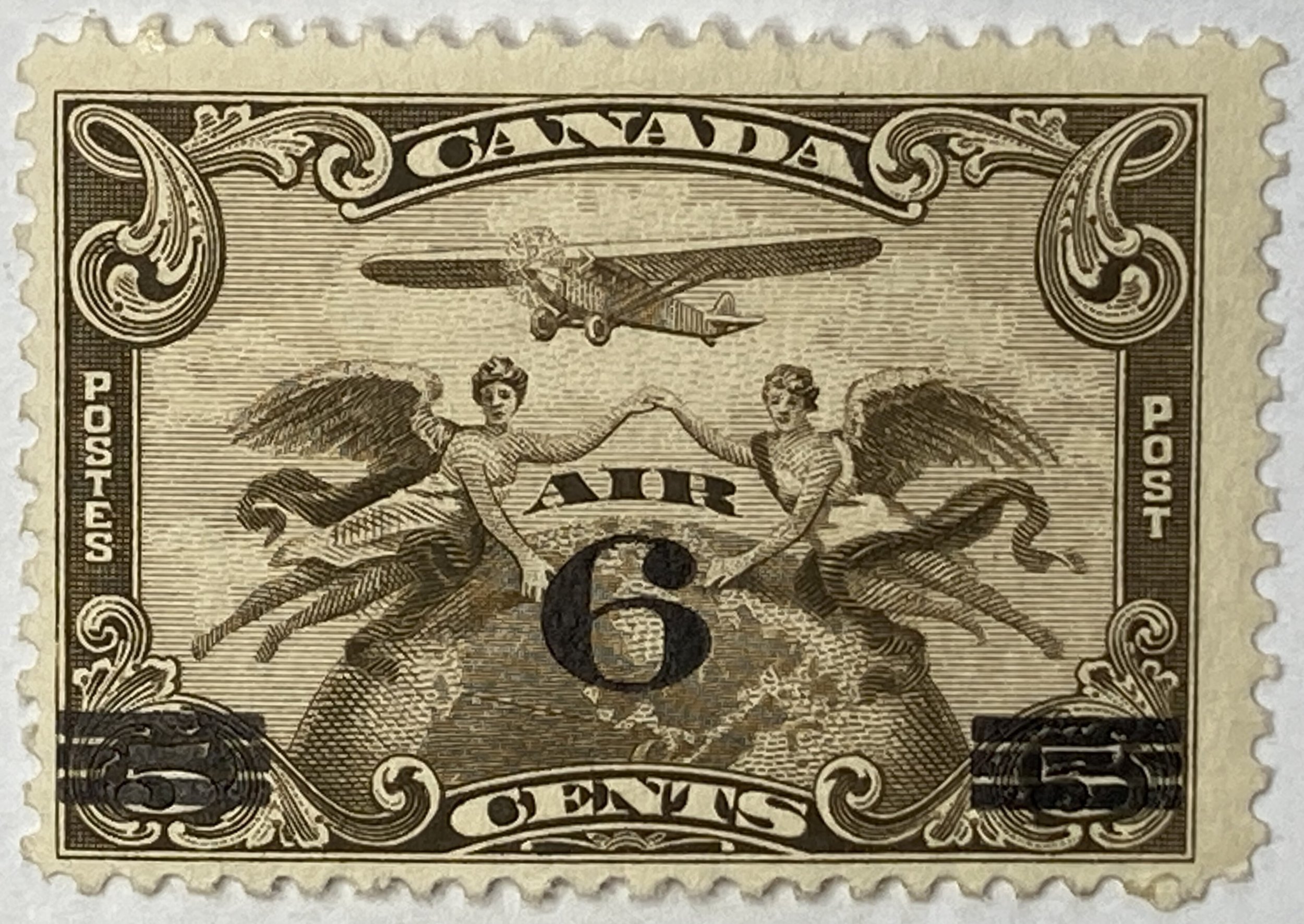 CANADA 1932 #C3 Two Winged Figures Surcharged Air Mail - MH (CV 10 ...