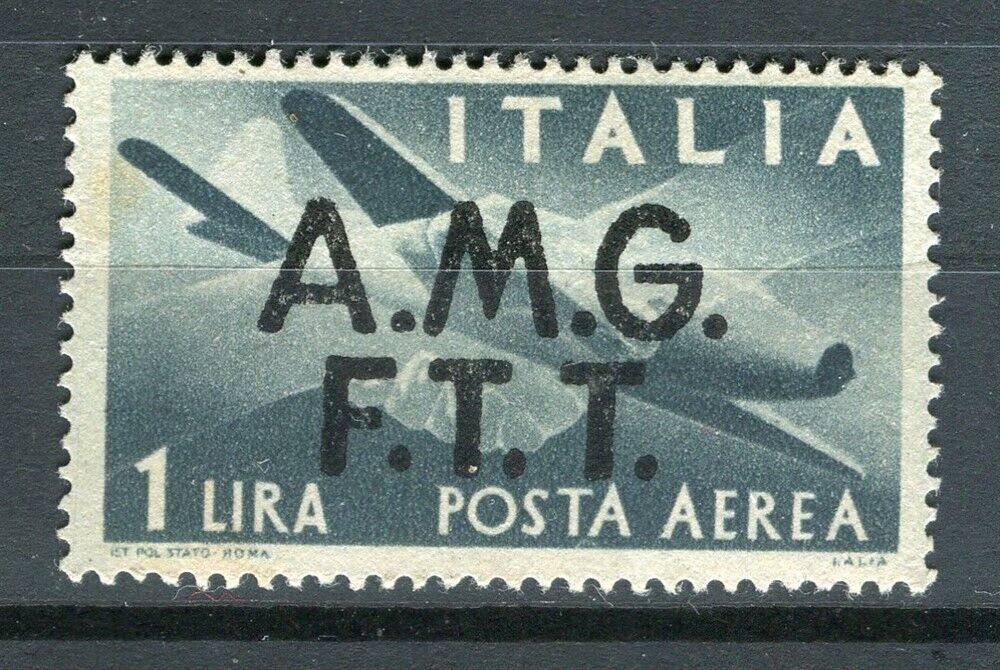 ITALY; 1940s early AMG-FTT Optd issue fine used 1L. AIR value | Europe ...