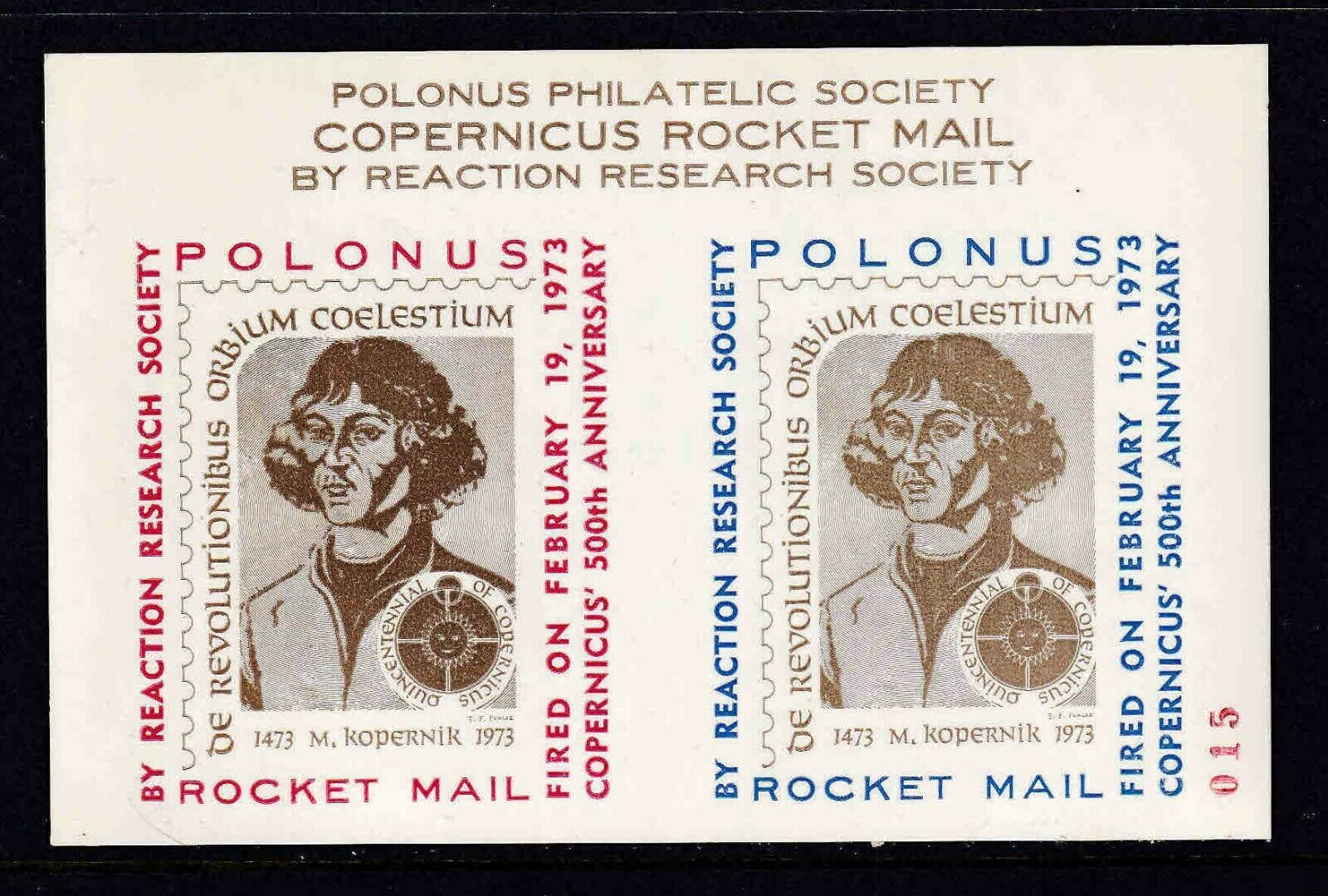 USA Rocket Mail Copernicus Rocket Mail Sheet OG NH VF Sound | United ...
