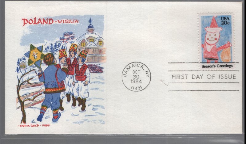 US 2108 FDC Doris Gold Cachet | United States, General Issue Stamp ...