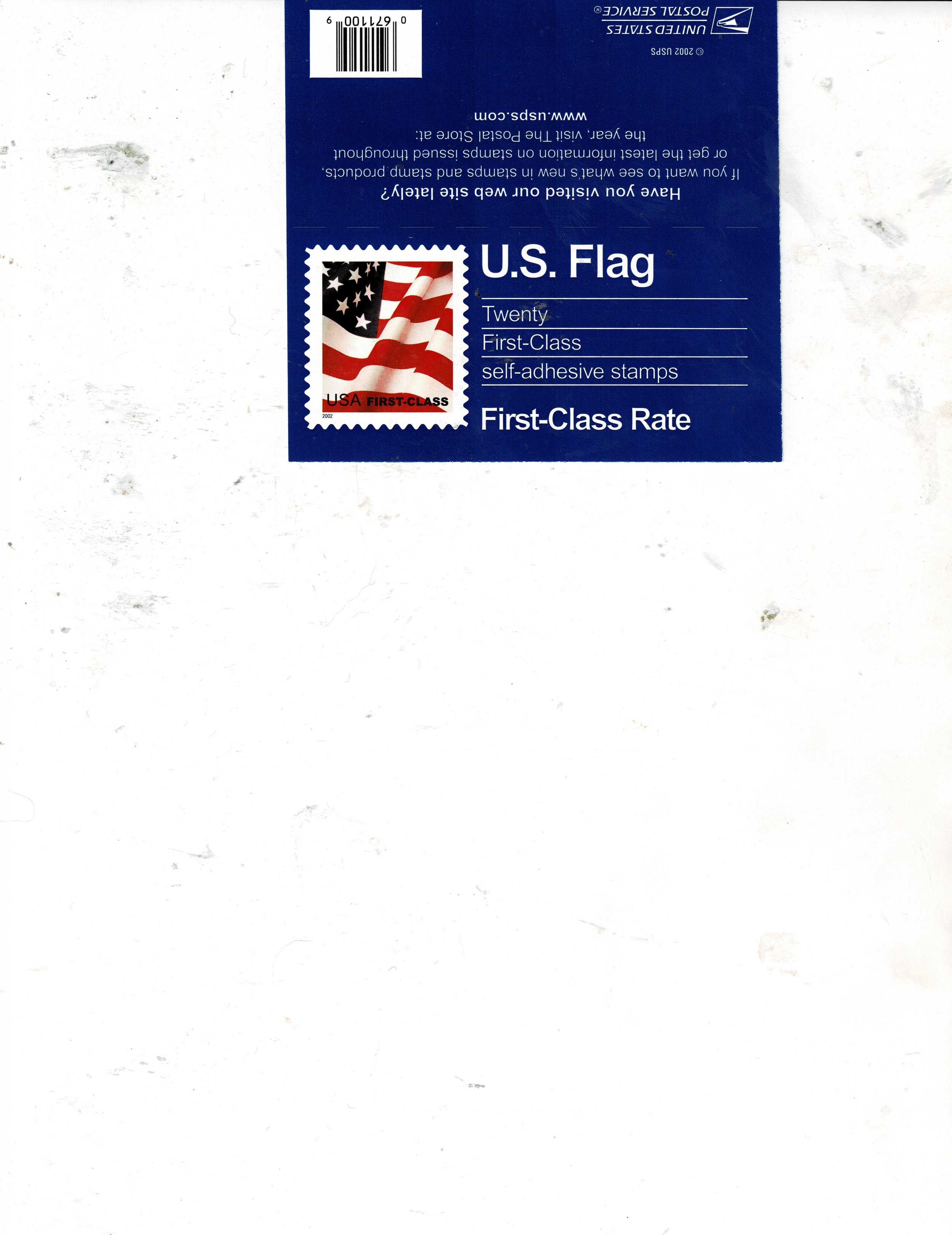 Flag First Class(37c) US Postage Booklet of 20 stamps #3623a VF MNH ...