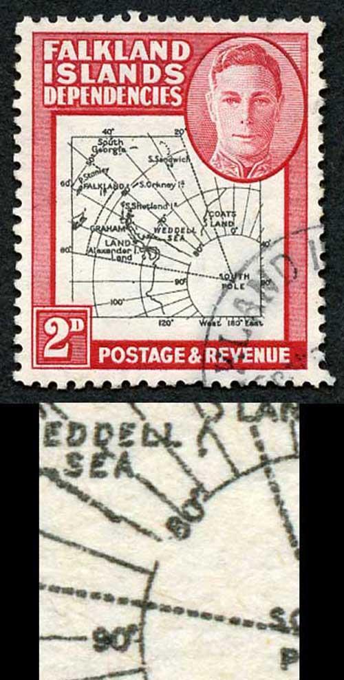 Falkland Is Deps SG G3a 2d Thick Map Gap in 80th Parallel Fine used ...