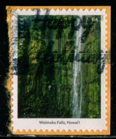5800e US (63c) Waterfalls - Waimoku Falls SA, used on paper | United ...