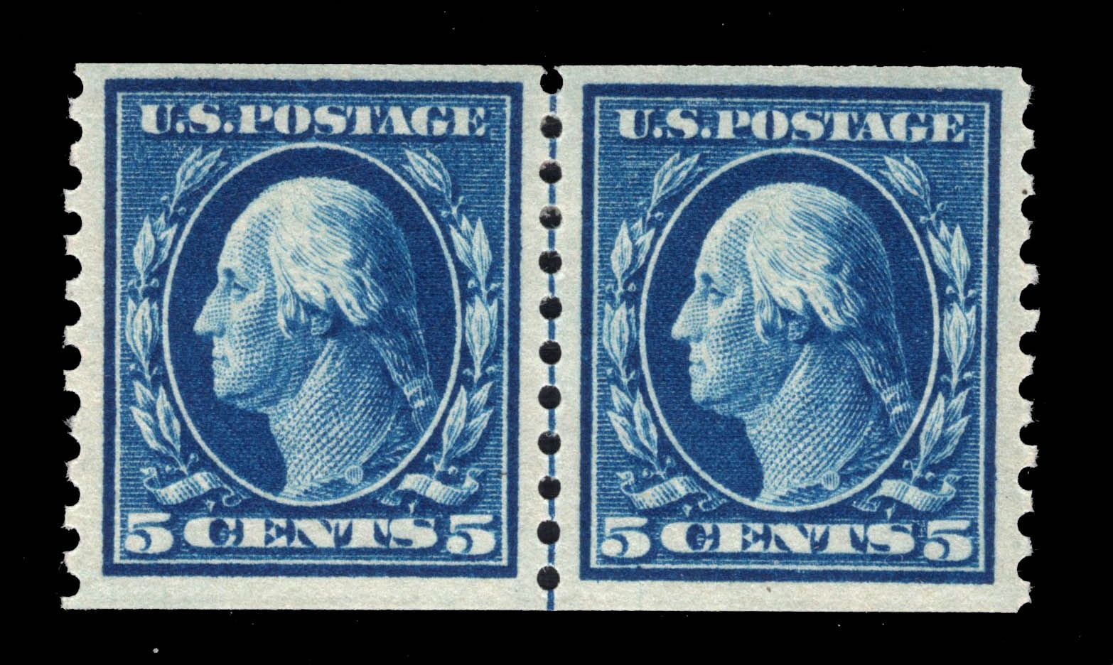 US Stamps # 447 Coil Line Pair Mint OG H VF **** APS Cert **** $240 LOT ...