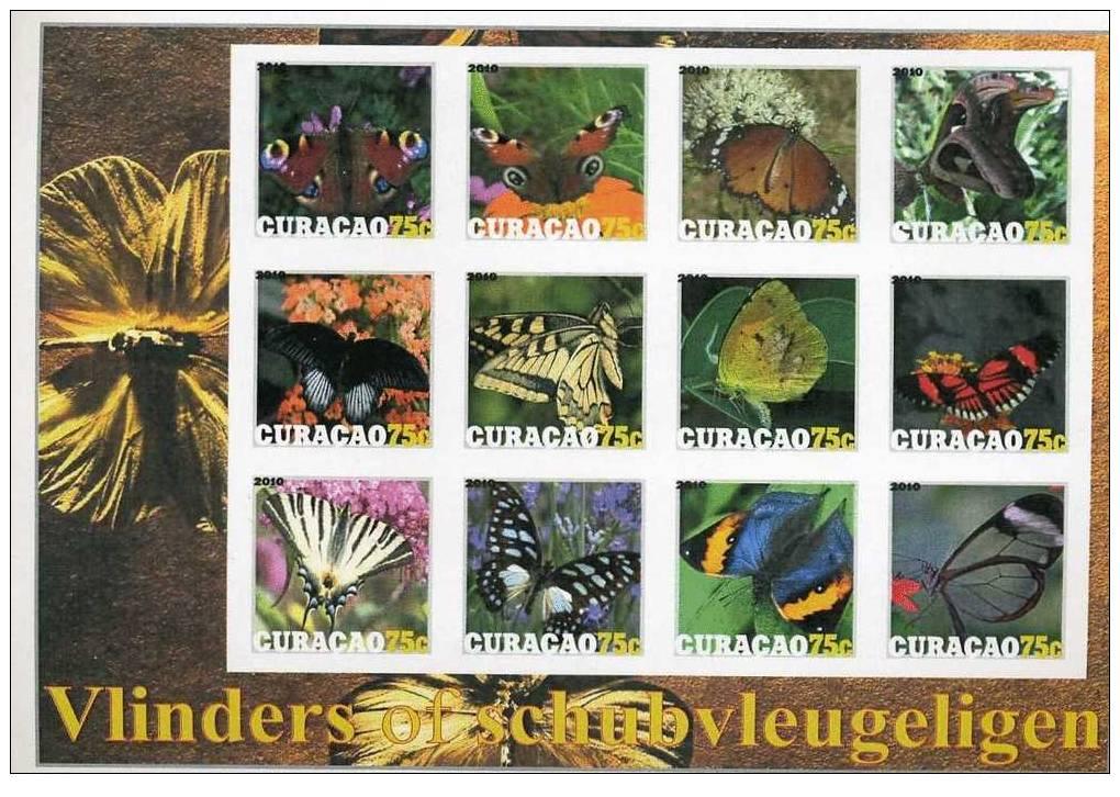 CURAÇAO SHEET IMPERF CINDERELLA BUTTERFLIES INSECTS / HipStamp