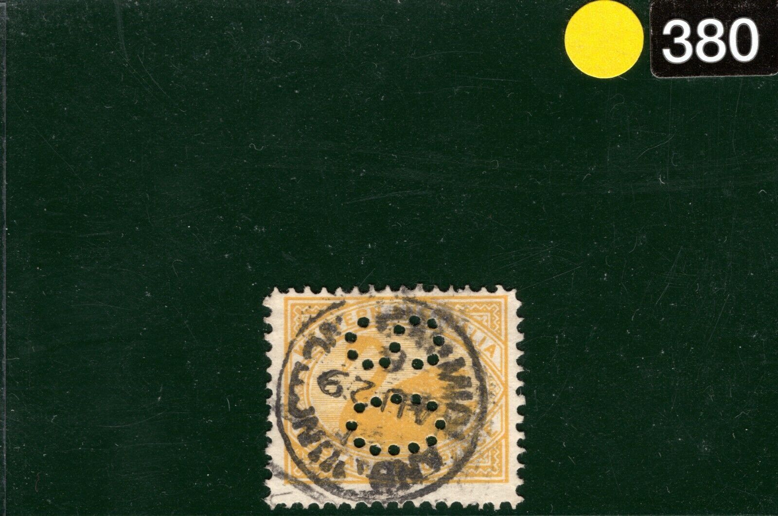 WESTERN AUSTRALIA SWAN Official Stamp 2d *OS* Perfin Used YELLOW380 ...