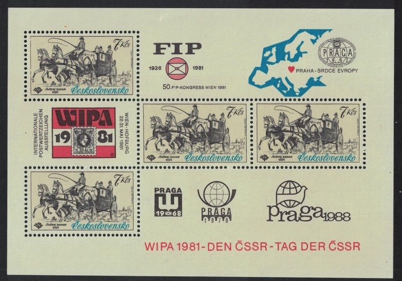 Czechoslovakia WIPA 1981 Intl Stamp Exhibition Vienna MS 1981 MNH SG# ...