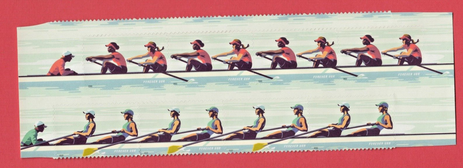5694-97 Women's Rowing - Block of 8 - with Coxin MNH - Forever Stamps ...