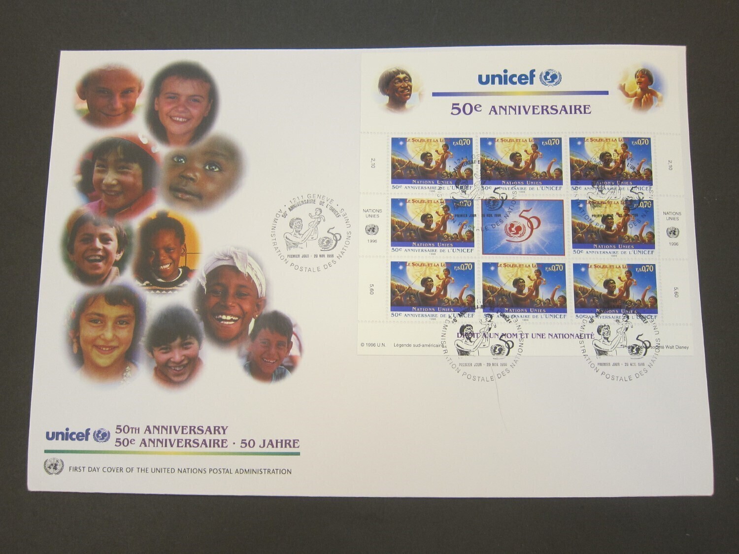 United Nations (Geneva) 1996 Sc 294-5 FDC(18X26cm) | Worldwide - United ...