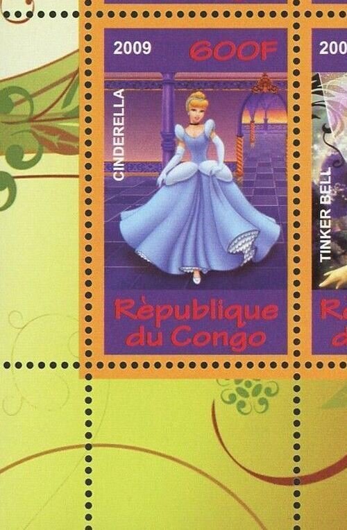 Disney Stamp Magic World Dumbo Bambi Cinderella Souvenir Sheet of 4 MNH ...