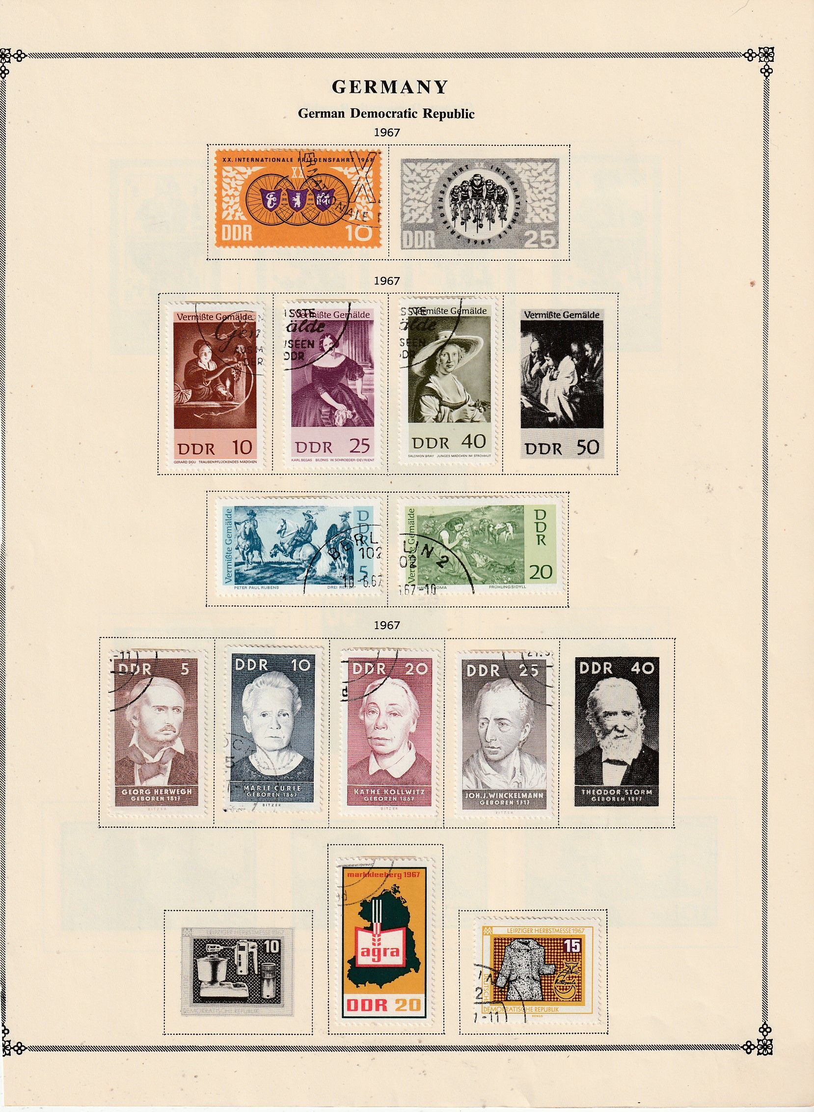 Germany DDR Collection B - 6 Scans - All the stamps are in the scan ...