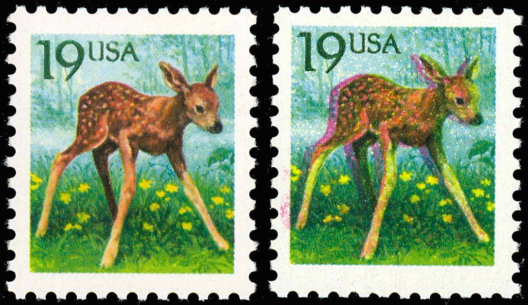 2479, 19¢ Fawn - Nice Large Color Shift ERROR - Mint NH With Normal ...
