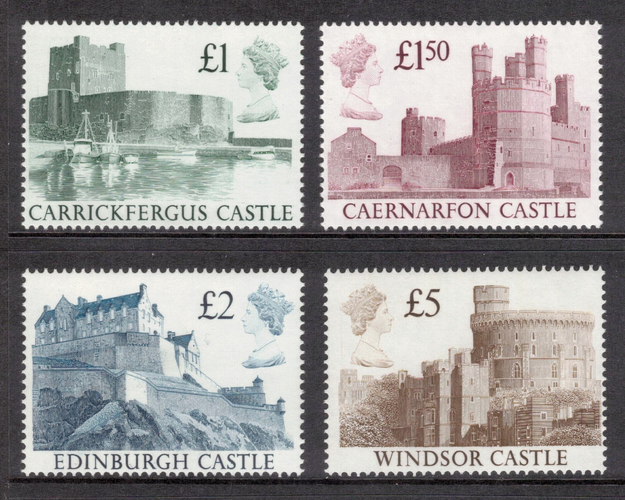 GREAT BRITAIN 1988 £1-£5 Castles; Scott 1230-33, SG 1410-13; MNH ...