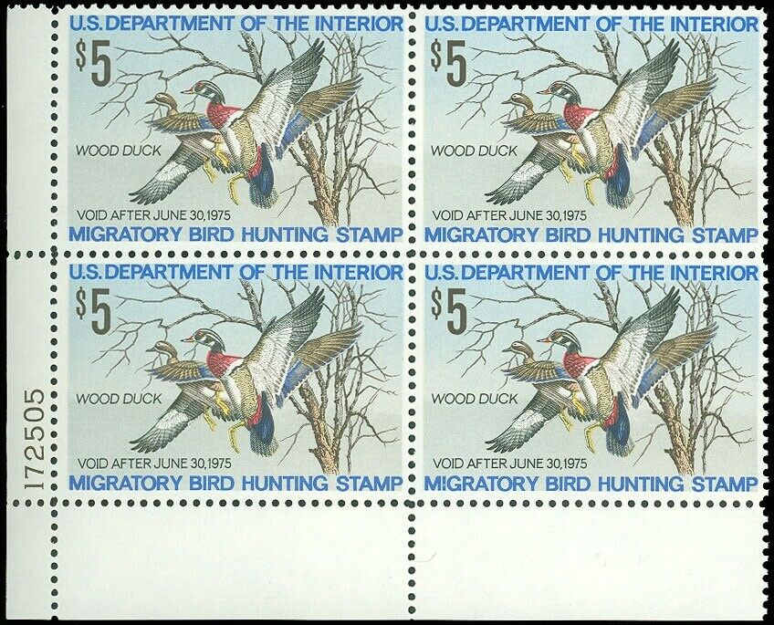US Scott #Rw41 Mint-Vf/Xf-Nh PB/4 Migratory Bird / Duck Hunting Stamps ...