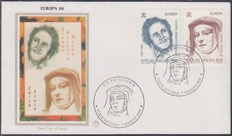 Vatican Sc #1009-10 FDC X 2 Diff, Edith Stein, Jewish NUN Murdered by ...