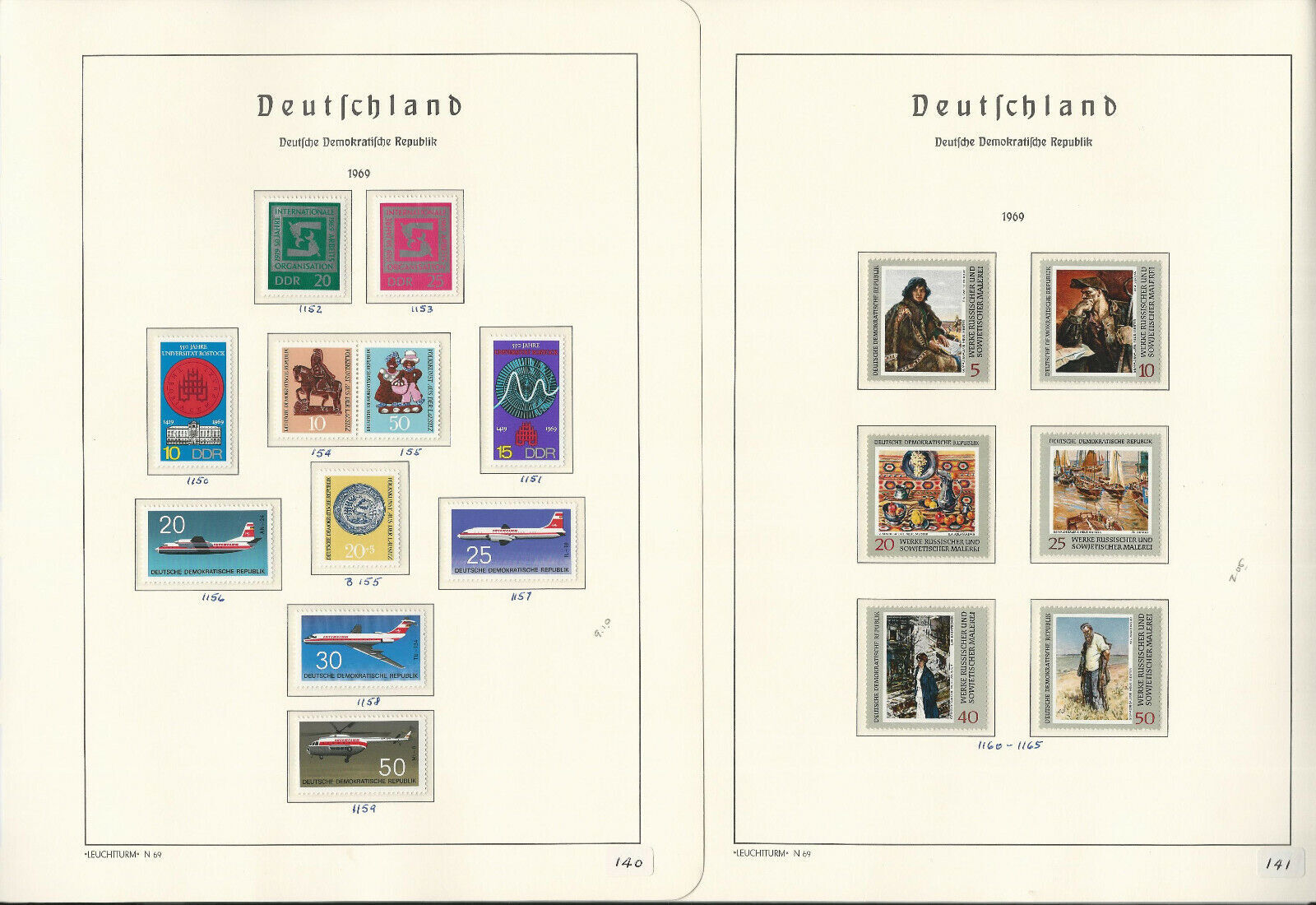 Germany DDR Stamp Collection on 24 Hingless Lighthouse Pages, 1969-72 ...