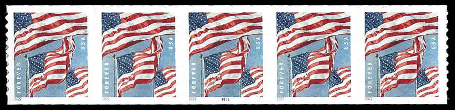 PCBstamps US #5657 CPS5 $2.90(5x{58c})US Flag, P1111, MNH, (2) | United ...