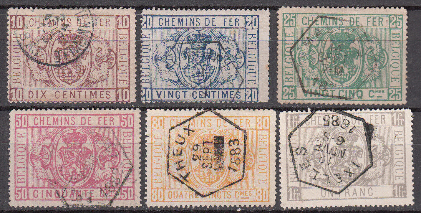 Belgium - 1879/1882 Railway stamp set Sc# Q1/Q6 (9388) | Europe ...