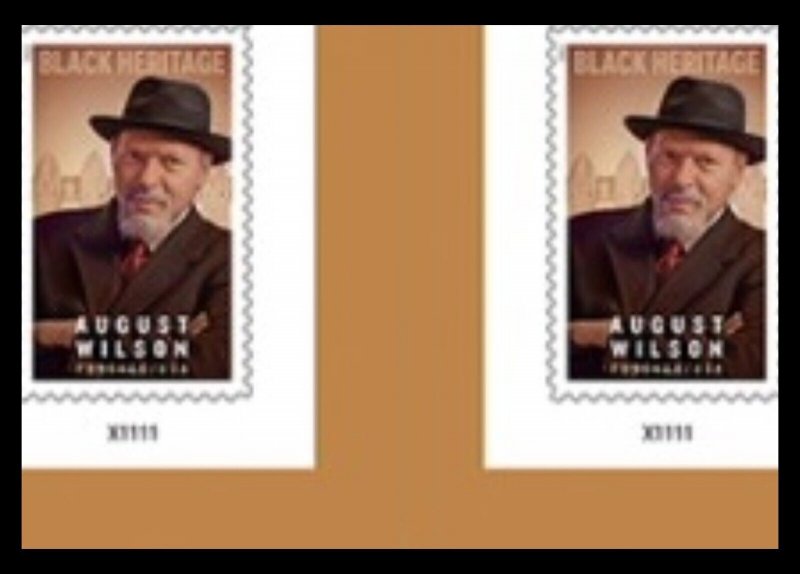US 5555 Black Heritage August Wilson F vert gutter plate pair MNH 2021 ...