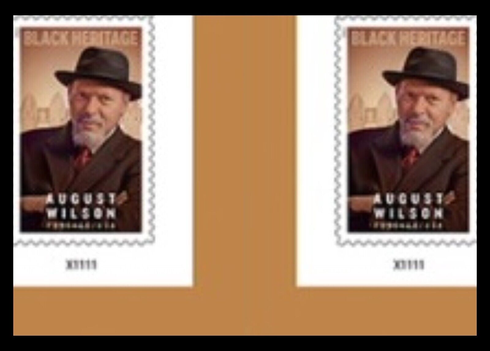 US 5555 Black Heritage August Wilson F vert gutter plate pair MNH 2021 ...