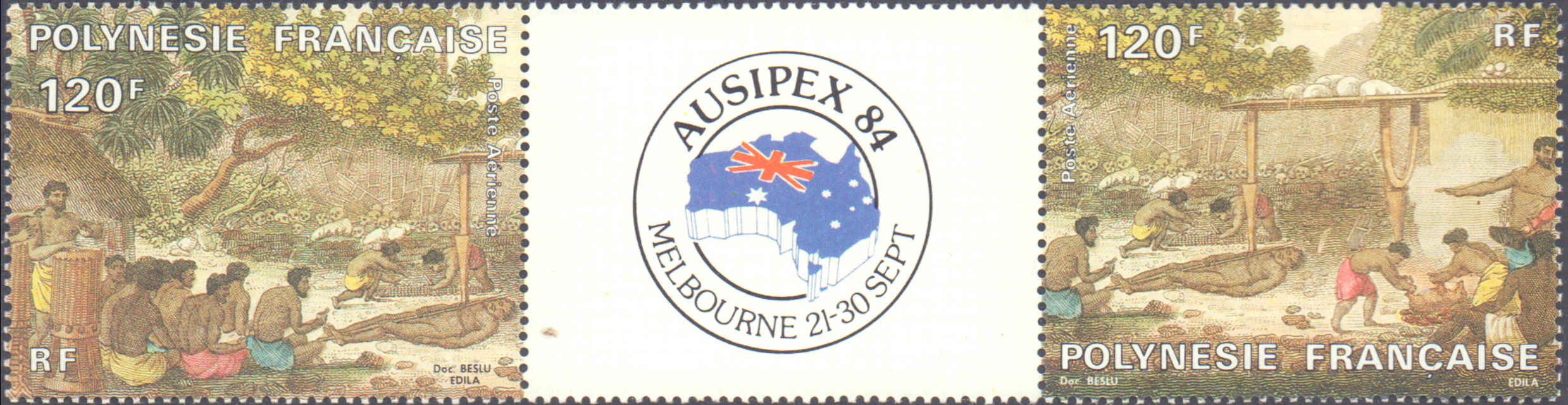 French Polynesia #C210a, Complete Set, 1984, Stamp Show, Never Hinged ...