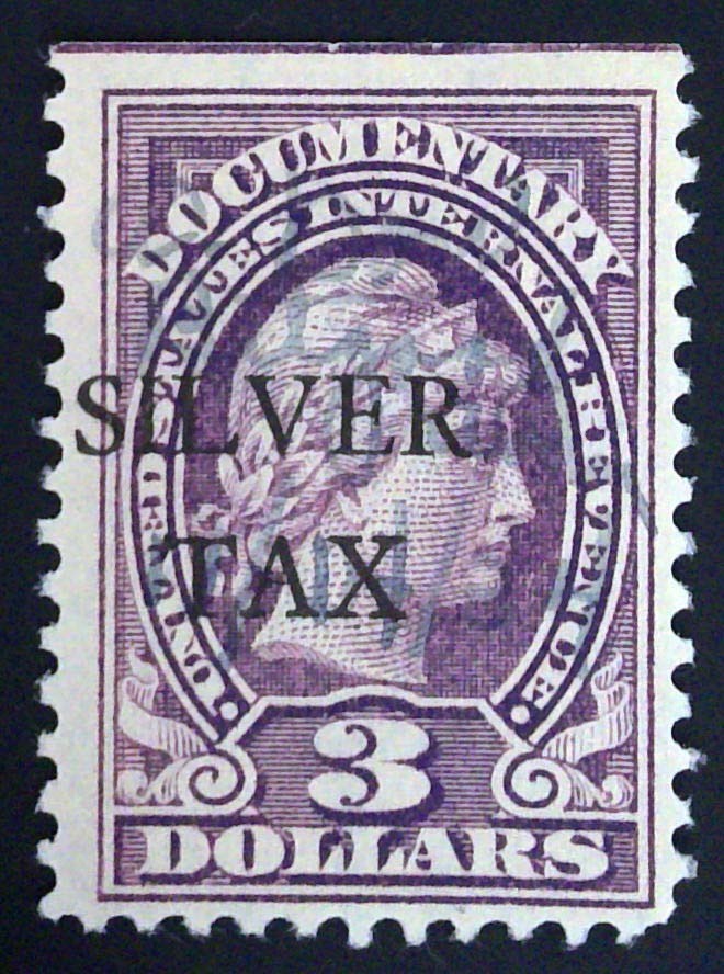 US Scott #RG15 - $3 Violet - Silver Tax Stamps - Used - 1934 | United ...