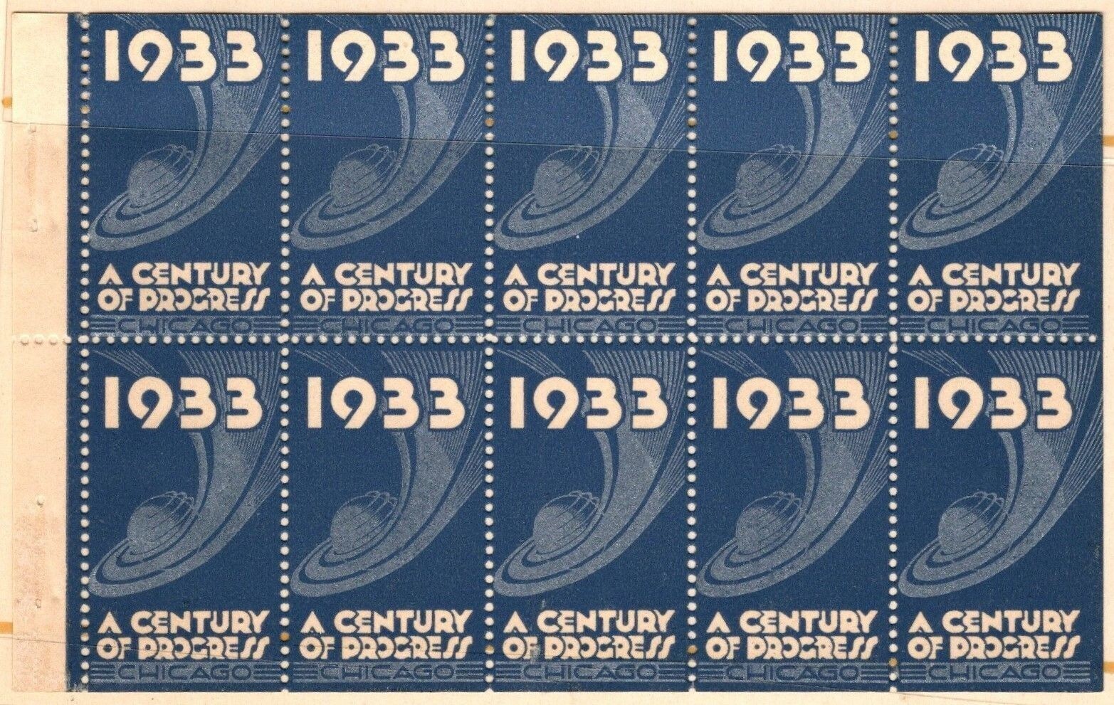 1933 US Poster Stamp Century of Progress Int'l. Exposition Chicago Full ...