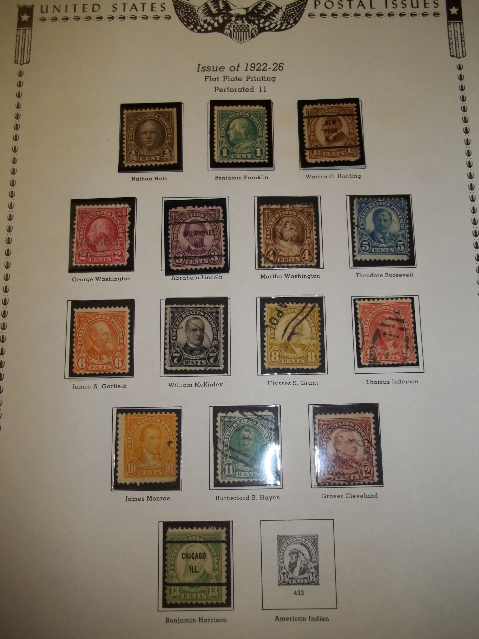 1922-26 Flat Plate Printing Perf 11 Minkus Sheet 551 & 552 Mint Rest ...