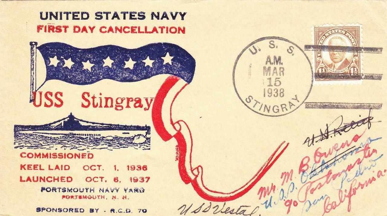 1938, USS Stingray, SS-186, Commissioning (N6310) / HipStamp