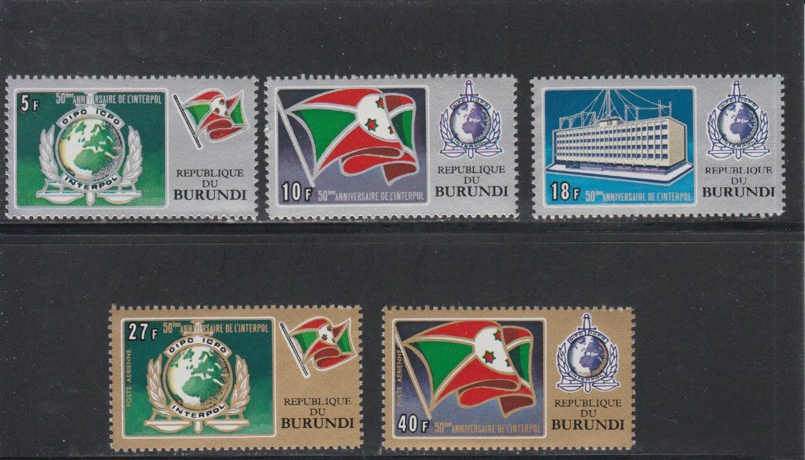 Burundi # 428-430, C181-182, Interpol 50th Anniversary, Mint NH, 1/2 ...