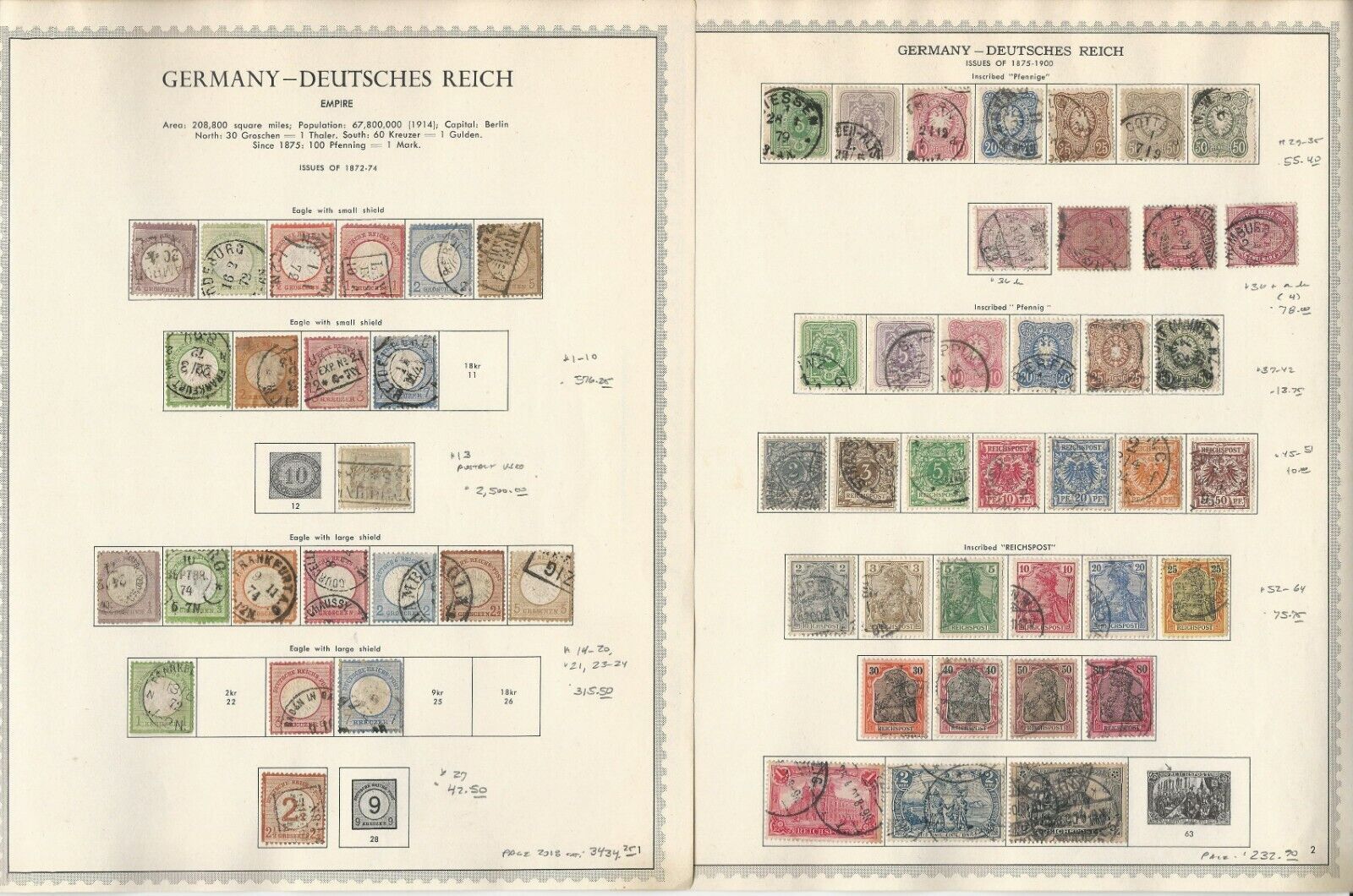 Germany Stamp Collection on 12 Minkus Specialty Pages, SCV $5700, DKZ ...