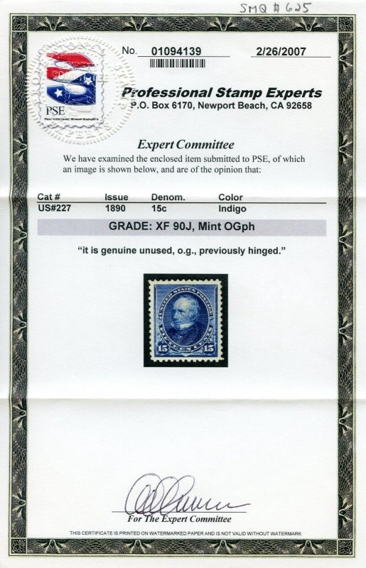 US Scott #227 Mint-Xf-Jumbo-Og-Lh Graded 90j W/ PSE PF Certs (2/10/23 ...
