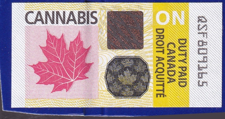 Canada 2020 Ontario cannabis revenue duty paid on piece | Canada, Stamp ...