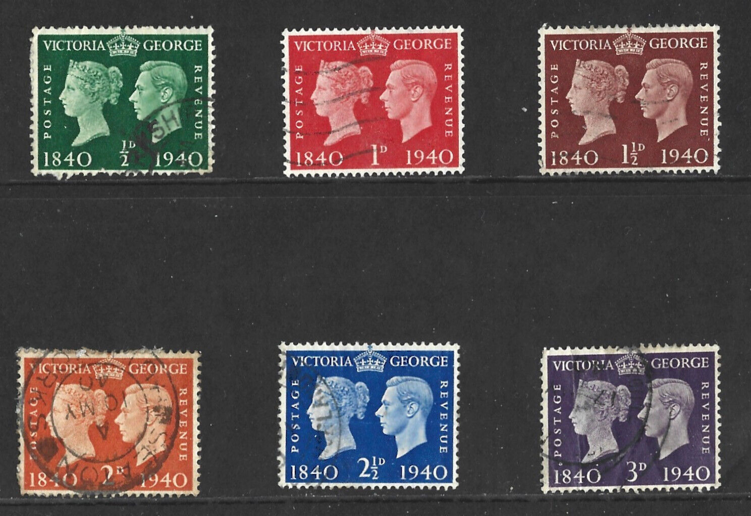 GB: 1940: SG479-484: Centenary of First Adhesive Postage Stamps: Used ...
