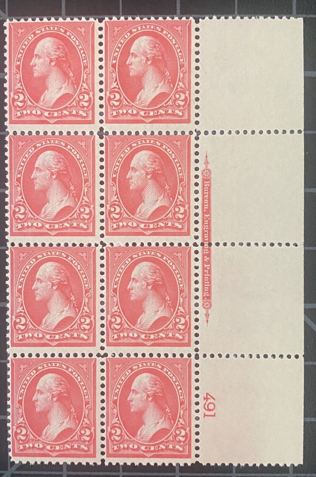 US Stamps- SC# 267 - MNH - Plate Block Of 8 + Eng. Co - Perf Sep - CV ...