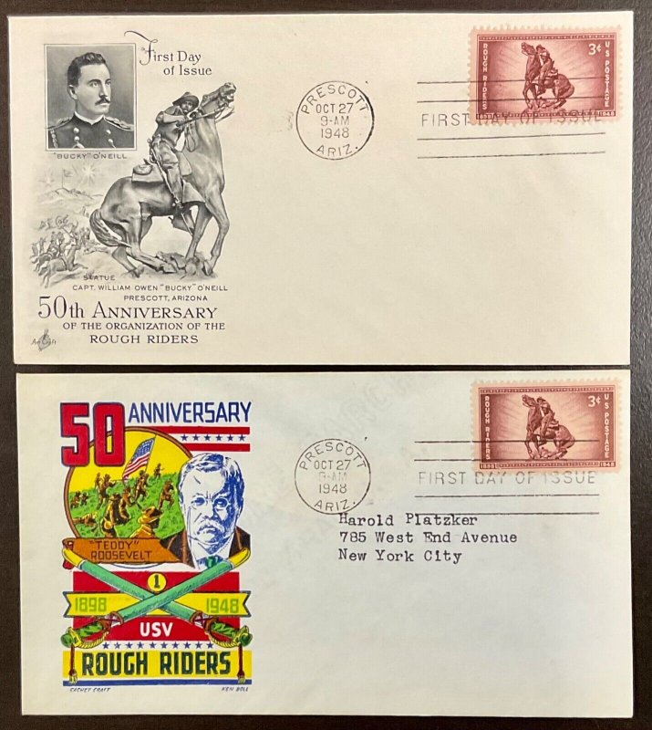 973 Rough Riders 14 Various FDCs Bucky O’Neill Monument Prescott, AZ ...