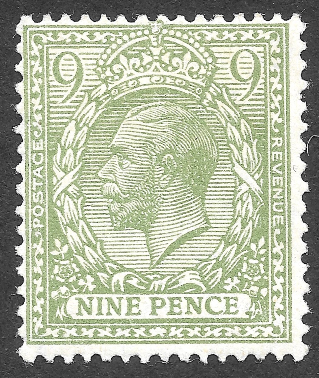 MH 1912-1913 British KGV 9 Pence Postage Stamp, Scott #183* cv $120 ...
