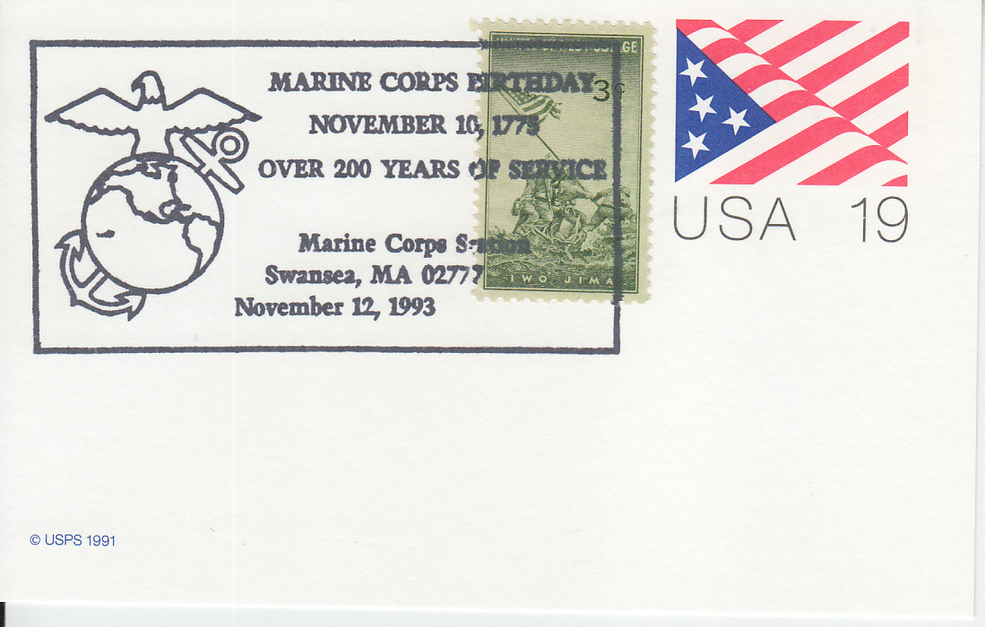 1993 200+ Anniv US Marine Corps Swansea MA Flag PC | United States ...