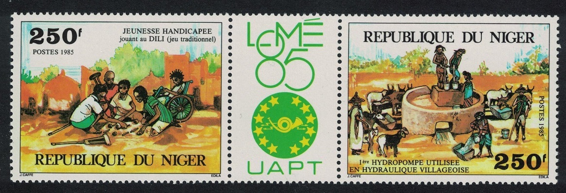 Niger Philexafrique Stamp Exhibition Lome Togo Strip of 2 T2 1985 MNH ...