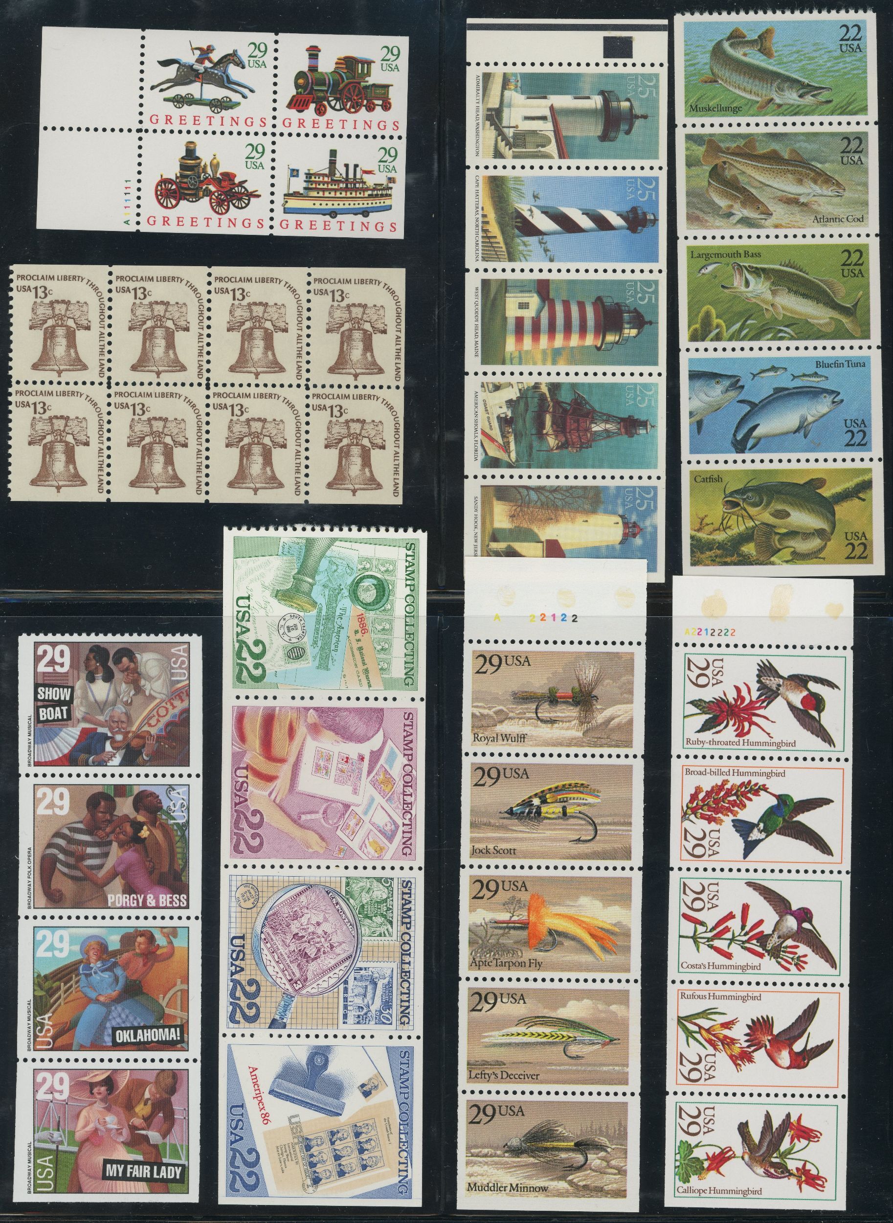 USA - 16 different Mint nh booklet panes - Face = $20.40 - Cat ...