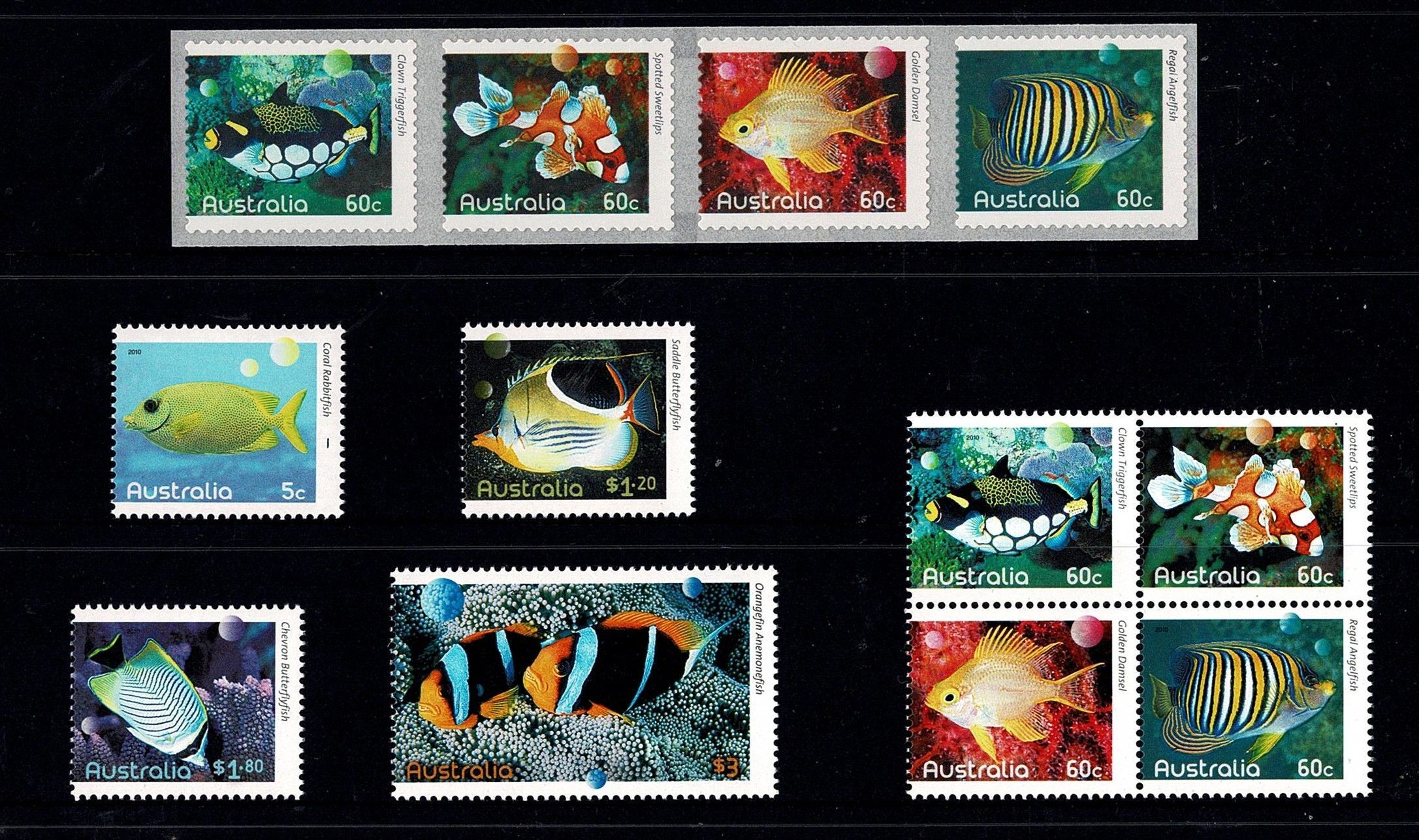 Australia 2010 Fishes of the Reef Set of 8 + Self-adhesives MNH ...