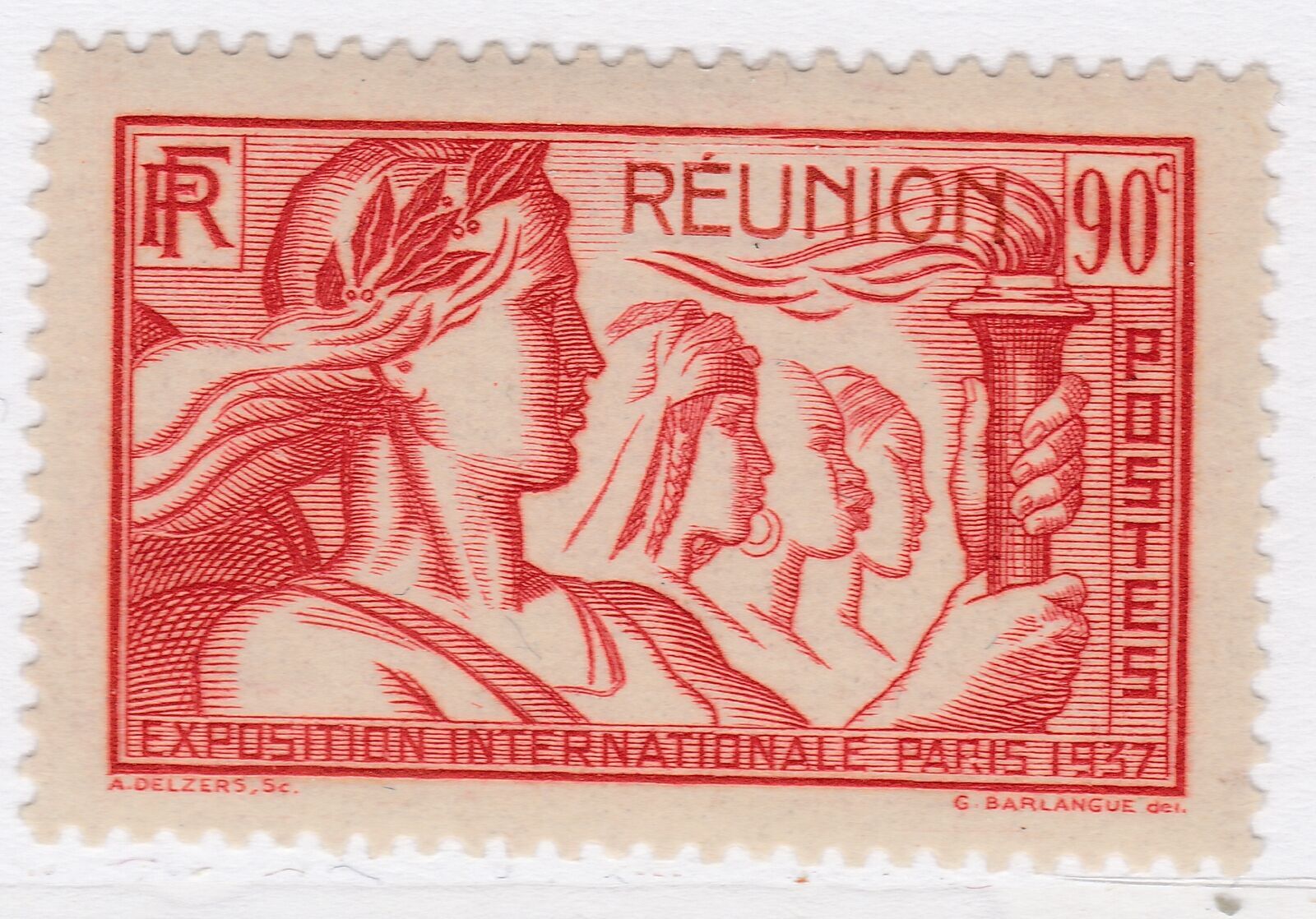 1937 French Colony Reunion 90cMH* Stamp A21P40F6451- | Europe - France ...