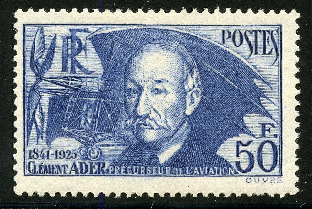 France 1938 Clement Ader - Air Pioneer (1v, Top Value 50fr) Fresh MNH ...