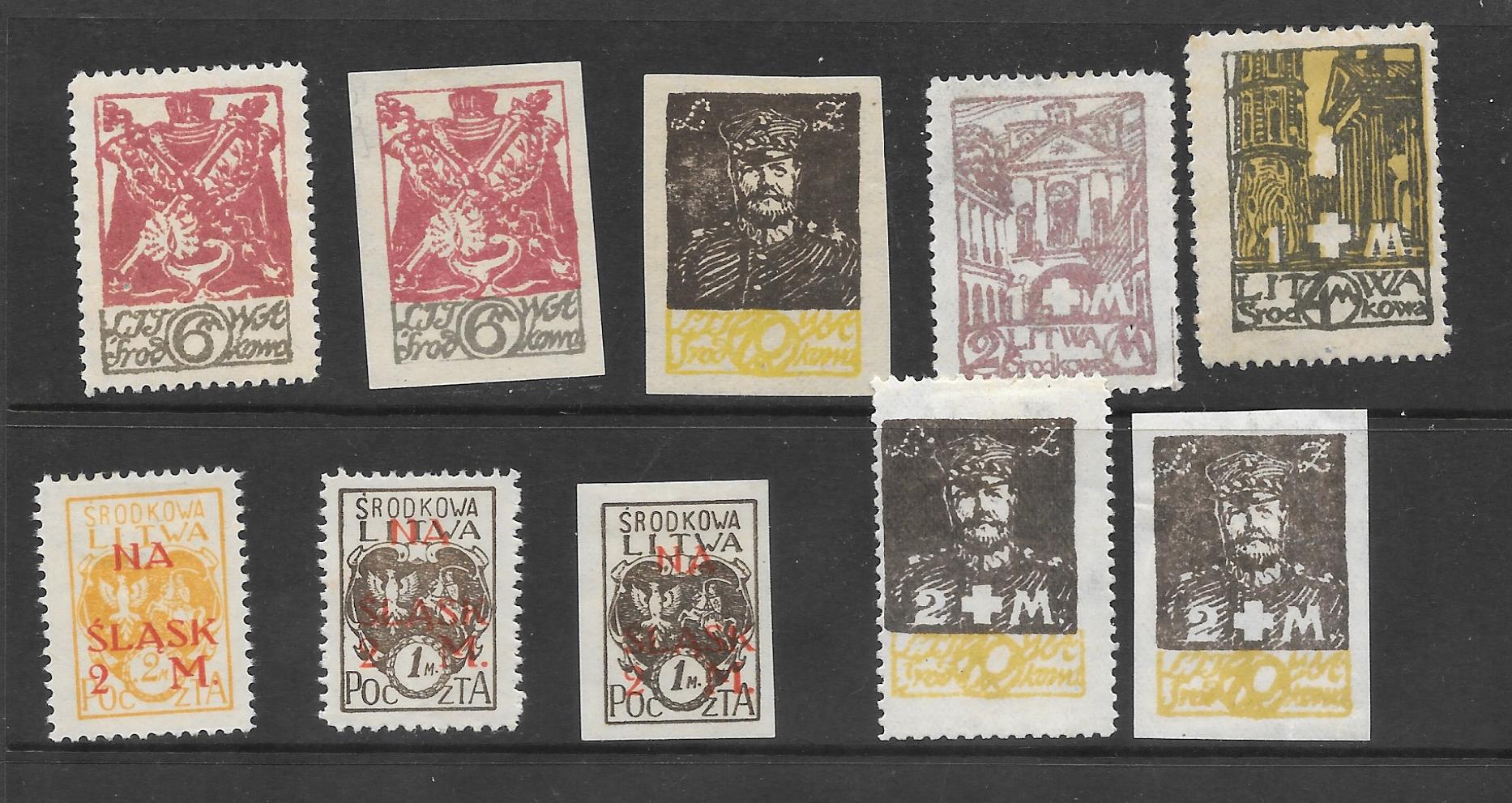 Central Lithuania Mint Lot of 10 Different stamps 2018 CV $13.40 / HipStamp